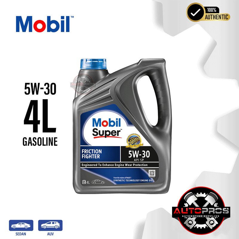 Mobil Super Friction Fighter 5W-30 4Liters/1L Gasoline Engine Oil ...