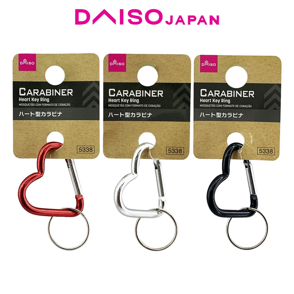 Daiso Heart-Shaped Key Ring Carabiner | Shopee Philippines