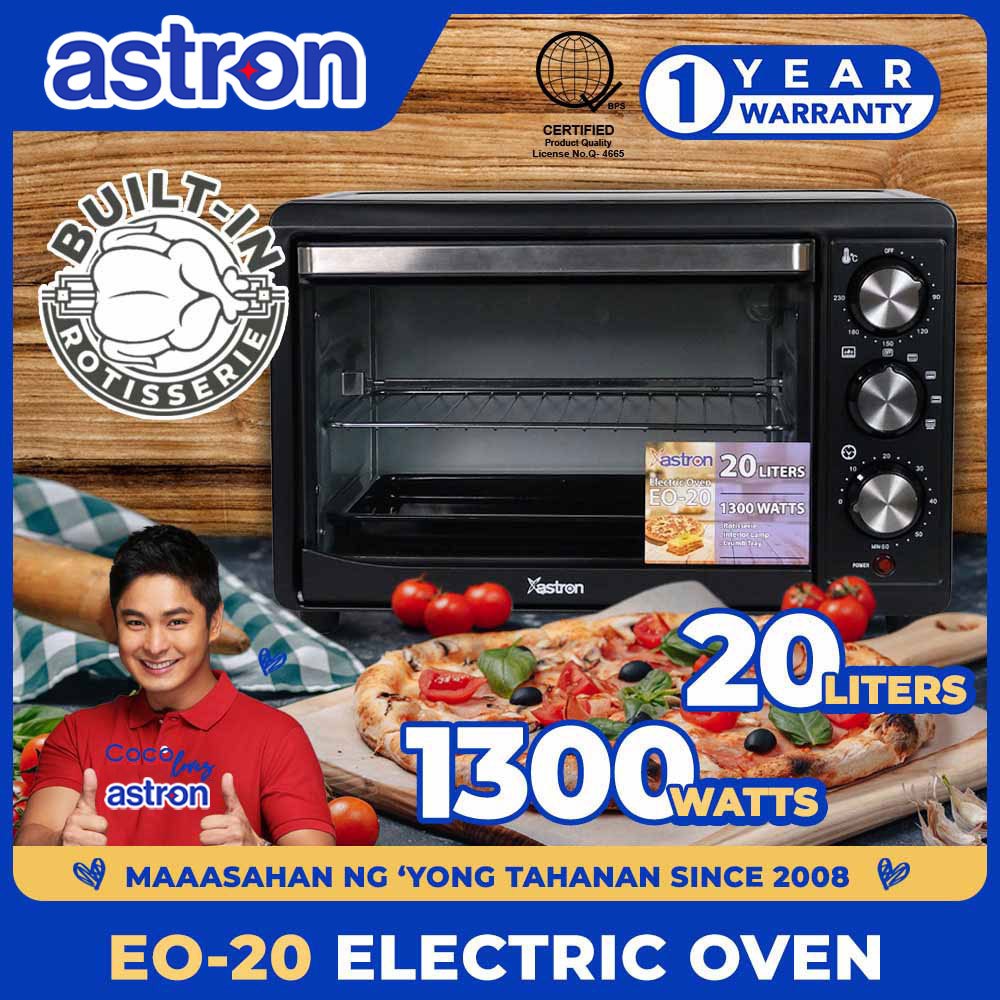 Astron EO20 Electric Oven - Black | 20 Liter Capacity | Built-in ...