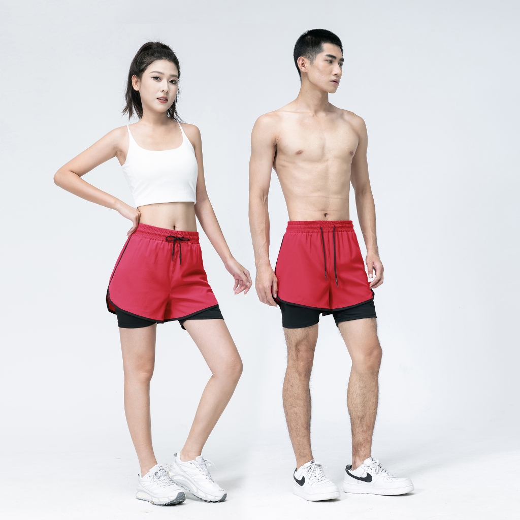 G516# Unisex Plain Sports Taslan shorts With Cycling Plus size Running ...