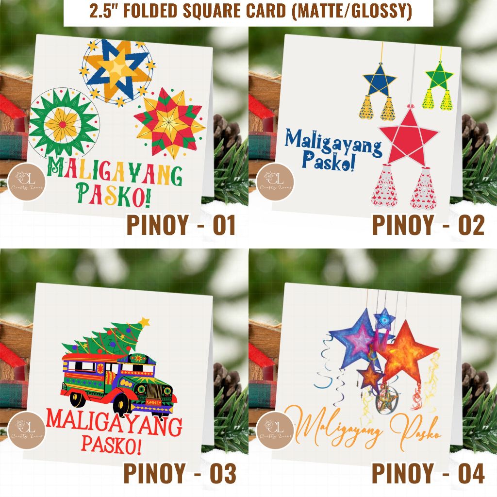 PASKONG PINOY - 2.5" Christmas Folded Gift Cards (Matte/Glossy) | Shopee Philippines