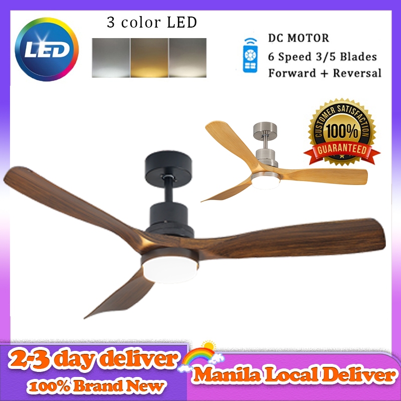 Nordic Ceiling Fan With Light 42/52 Inch 3 Blade Industrial Electric ...