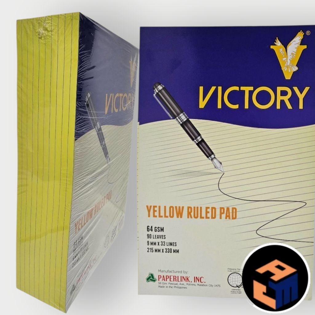 Victory Yellow Ruled Pad 90 Leaves Set of 10 Pads | Shopee Philippines