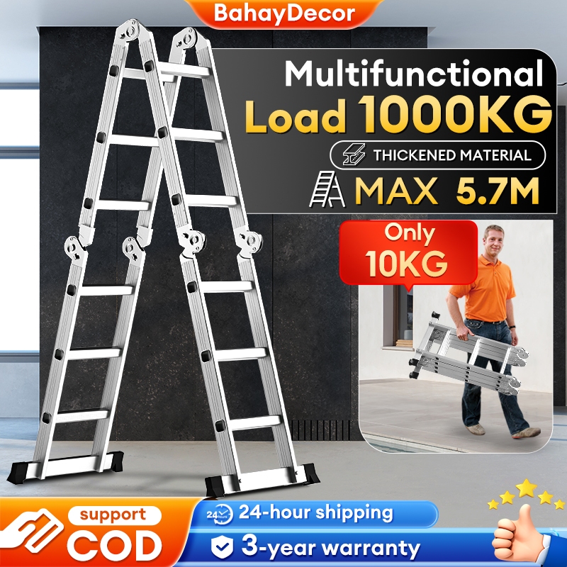 Ladder Foldable Aluminum heavy duty load 1000KG 12/16/20FT ladder ...