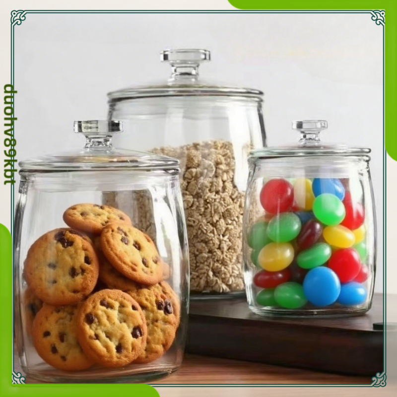 Glass Jars with Lids Large Cookie Jars with Big Opening Food Storage ...