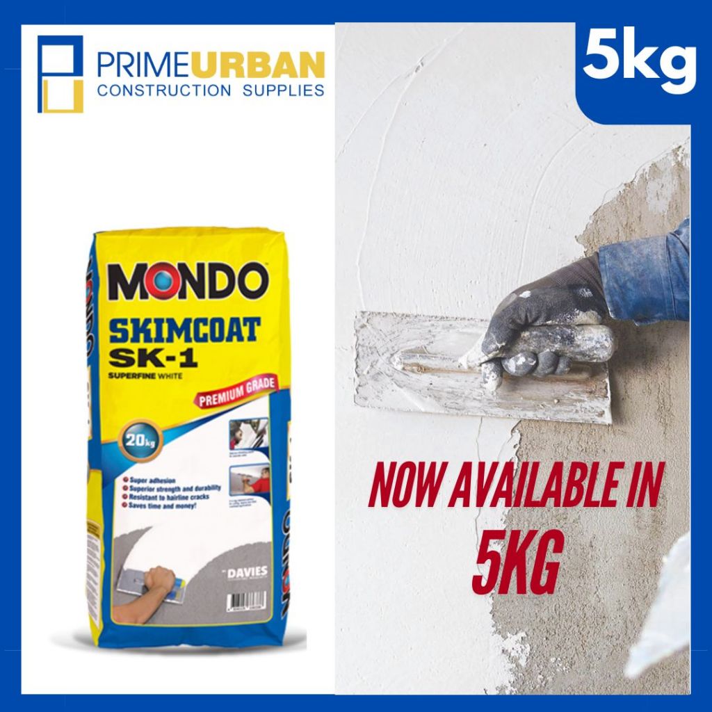 MONDO SKIMCOAT Superfine White Powder White SK-1 sk1 5kg | Shopee ...