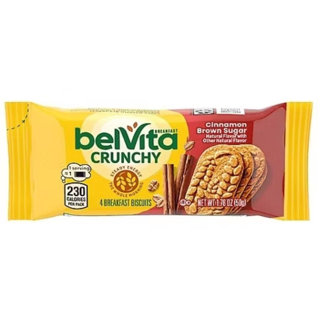 BELVITA CRUNCHY BREAKFAST BISCUITS, CINNAMON BROWN SUGAR, 4 CT. 50G ...