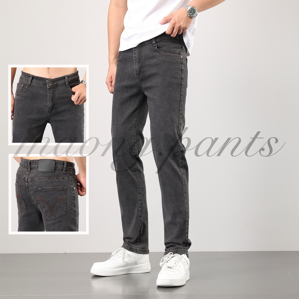 Maong Pants Stretchable Straight Cut Jeans for Men - 7 Color Classic ...