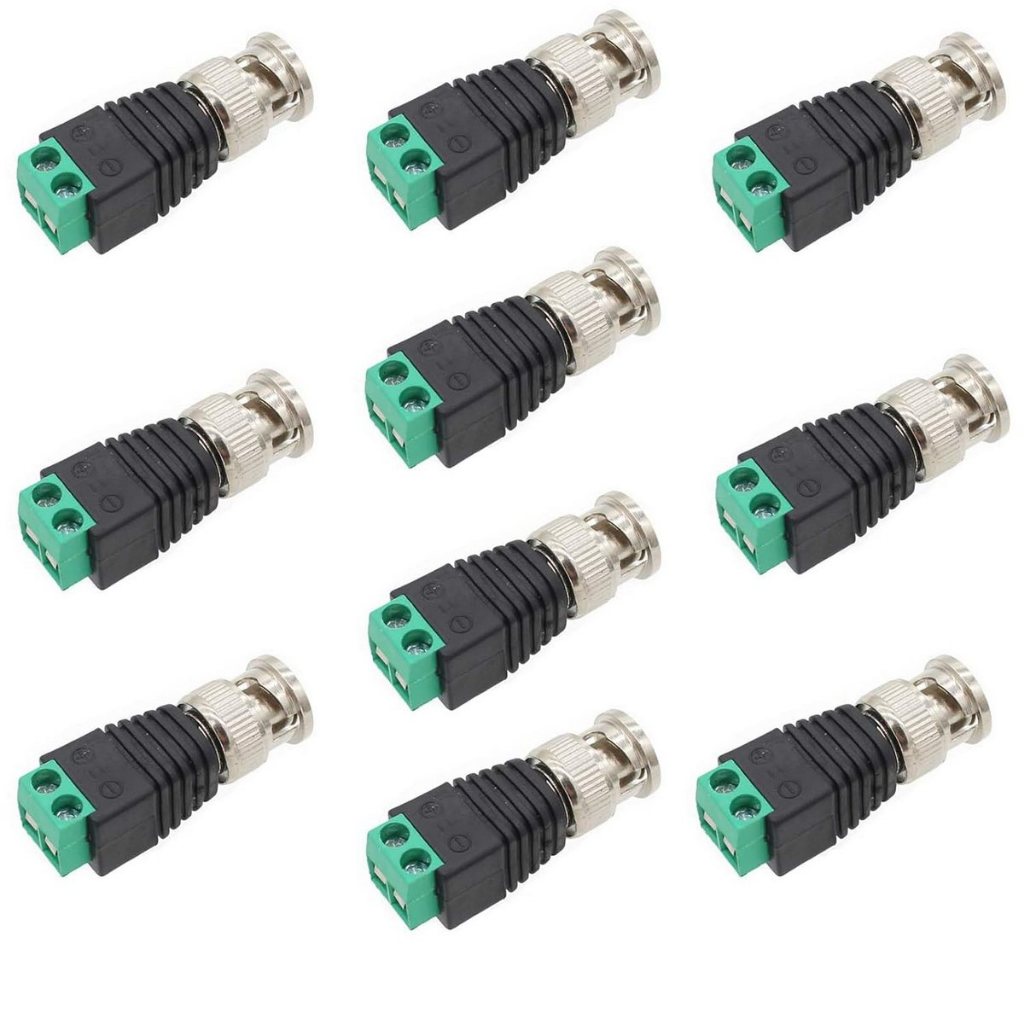 BNC Male Connector Balun Adapter for Vedio Transmit CAT5/6 to CCTV ...