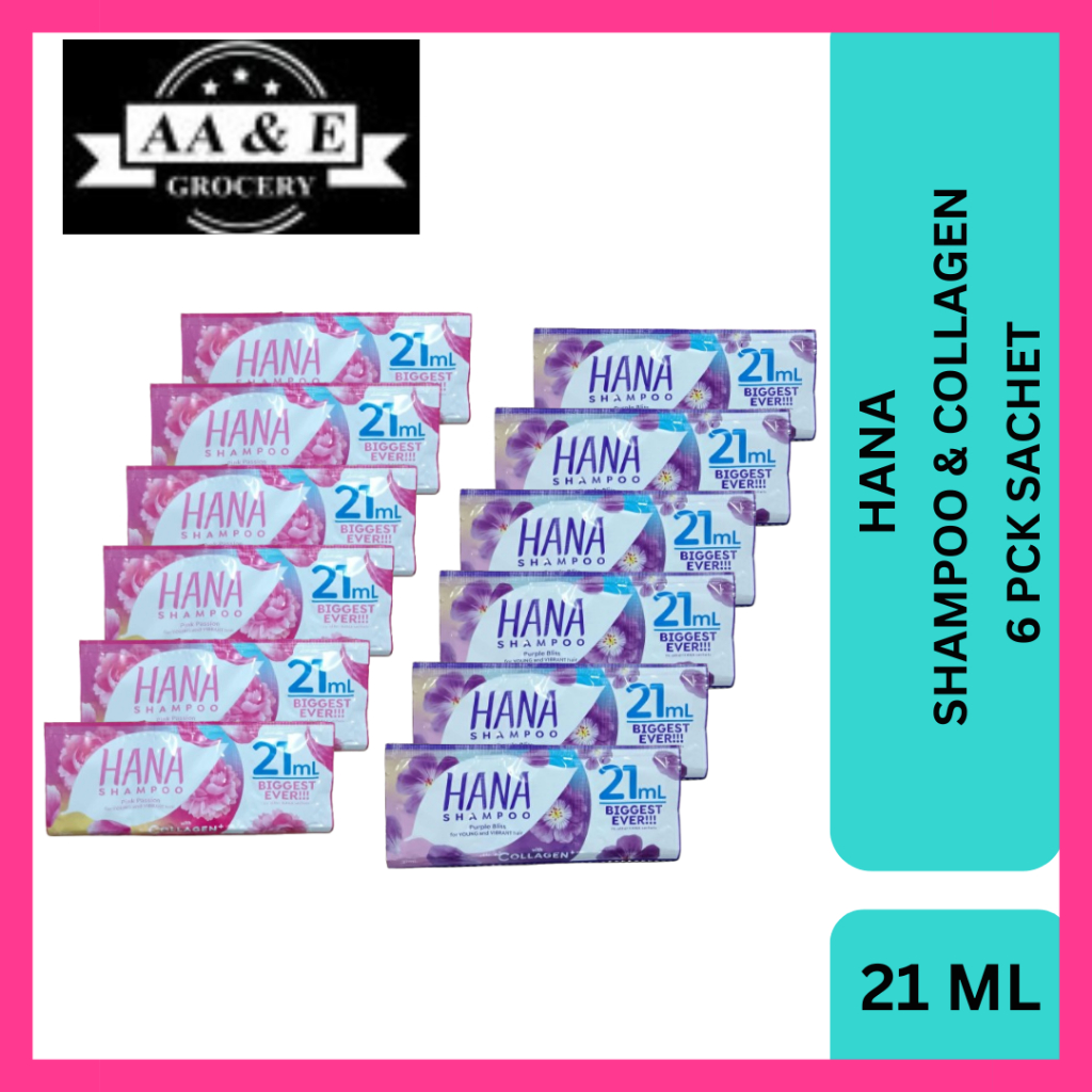 HANA PINK PASSION & PURPLE BLISS SHAMPOO WITH COLLAGEN 6 PCK SACHET ...