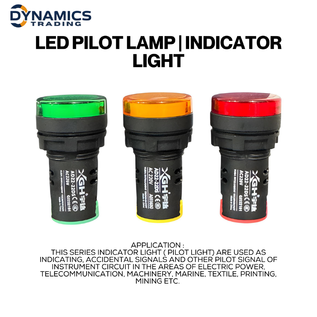 Pilot Light Indicator Lamp Brand: GH Mounting: 22MM 220V LED – Red ...
