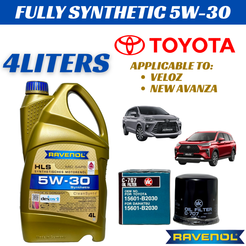 RAVENOL Fully Synthetic 5W-30 Oil for Toyota Veloz & New Avanza HLS 4L ...