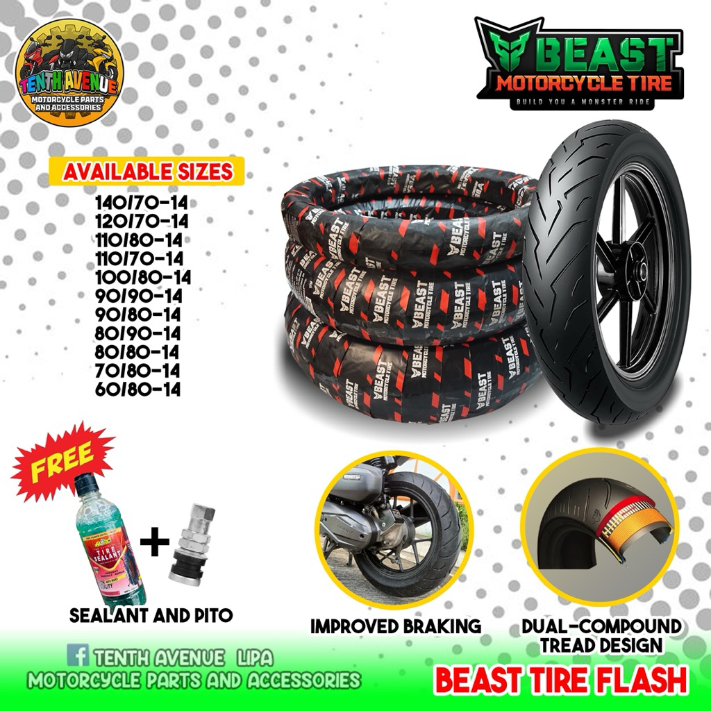 BEAST TIRE by 14 (free sealant & tire valve) | Shopee Philippines