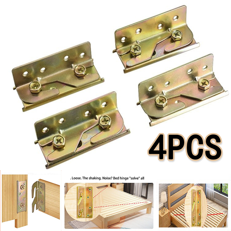 Thickened Bed Rail Bracket Bed hinges Heavy Duty Double Hook Wooden Bed ...