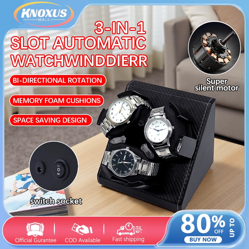 3-in-1 Automatic Watch Winder Bi-directional Rotation Watch Storage ...