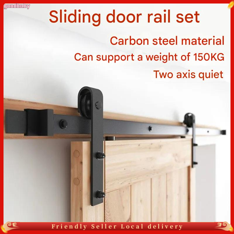 Sliding door rail kit 5ft/6ft/6.6ft/8ft Carbon Steel Material Can Bear ...