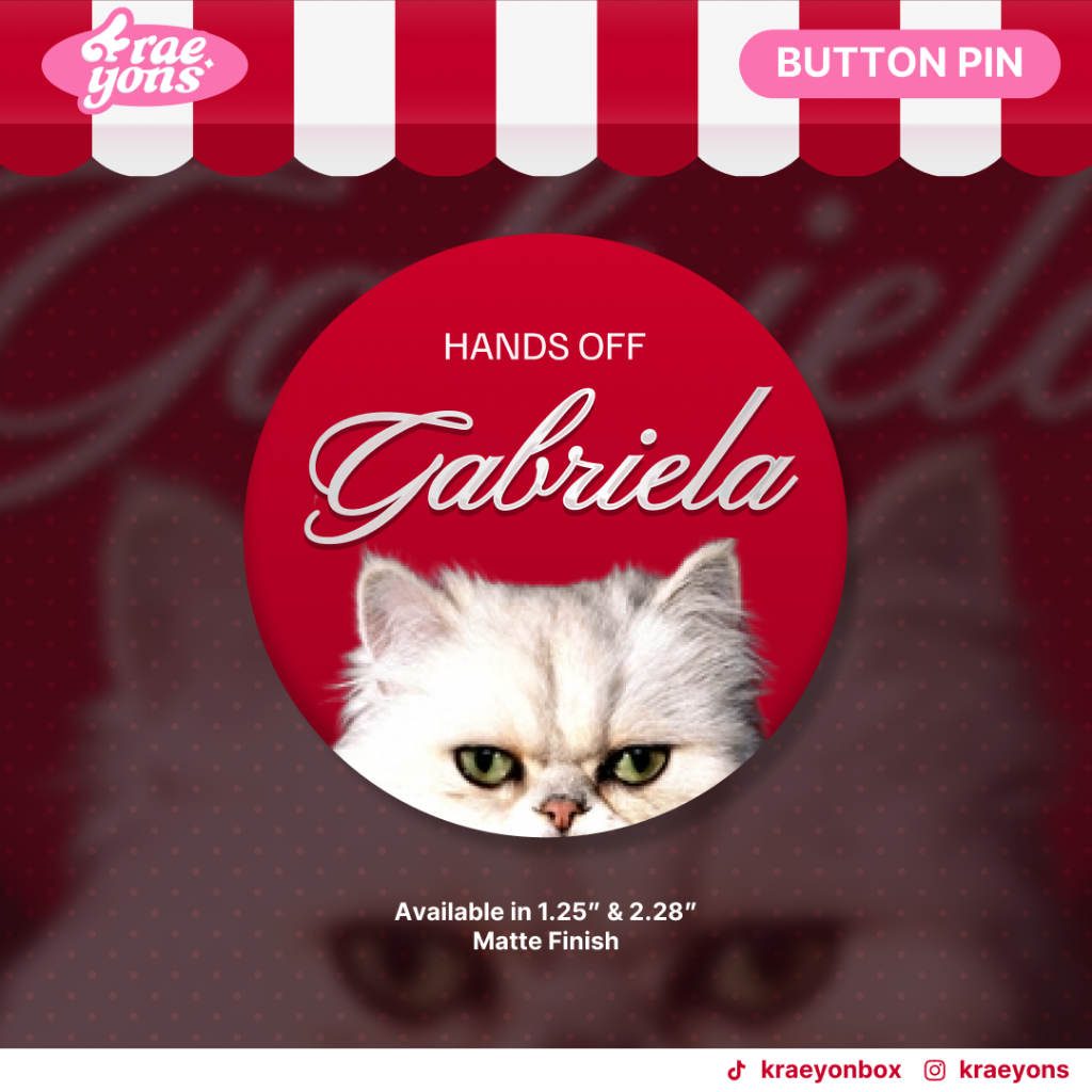 KATSEYE Gabriela Cat Button Pin by Kraeyons | Shopee Philippines
