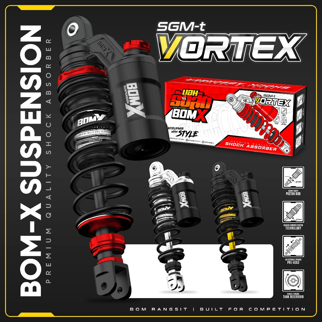 BOM-X SUSPENSION SGM-t VORTEX (Premium quality shock absorber) | Shopee ...