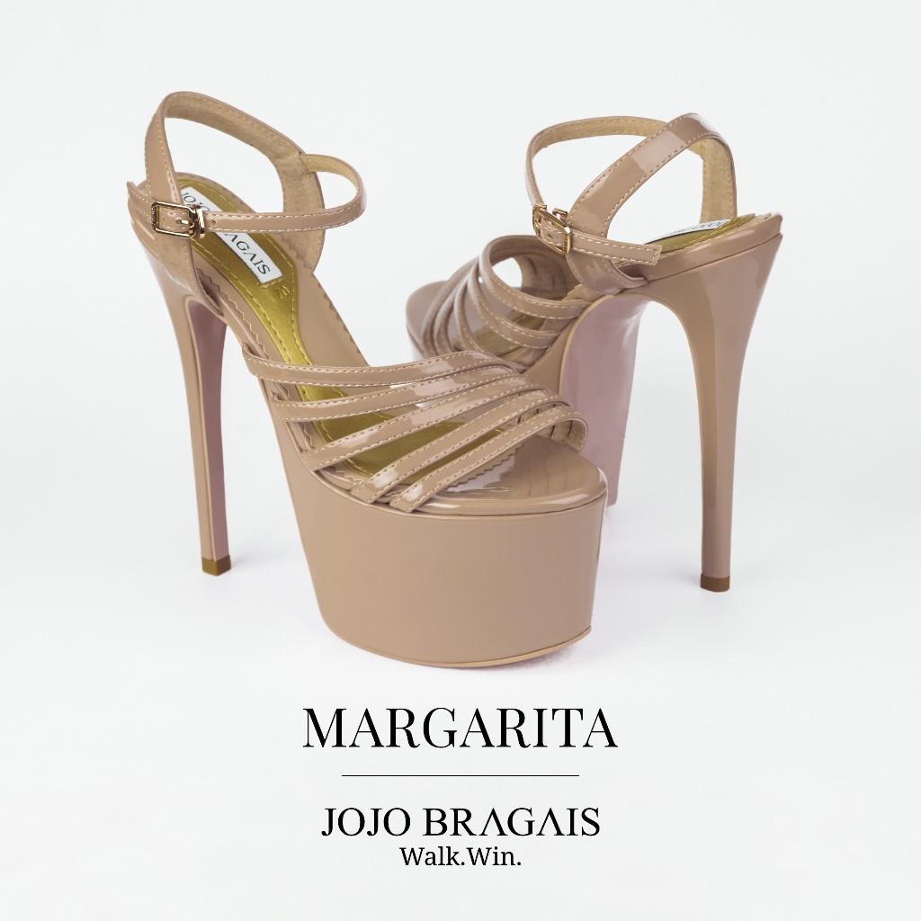 Jojo Bragais Margarita Nude-Glossy 6.5-Inch High Heels | Pageant Heels ...