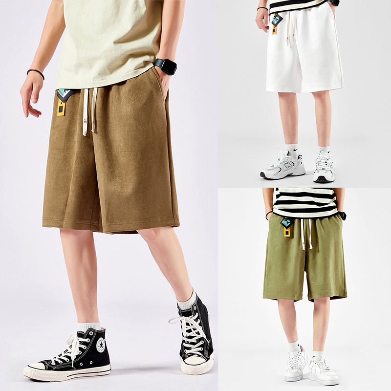 Plain Shorts For Men Length Summer Breathable Fashionable Buttons ...