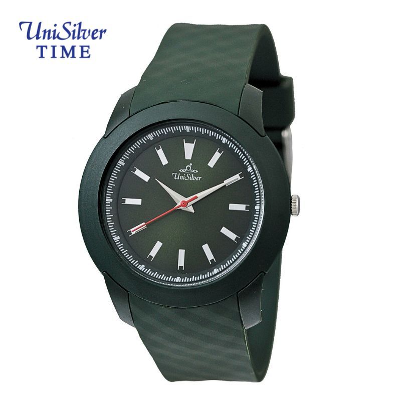 UniSilver TIME Orvium Lode Men's Analog Silver / Dark Green Rubber ...