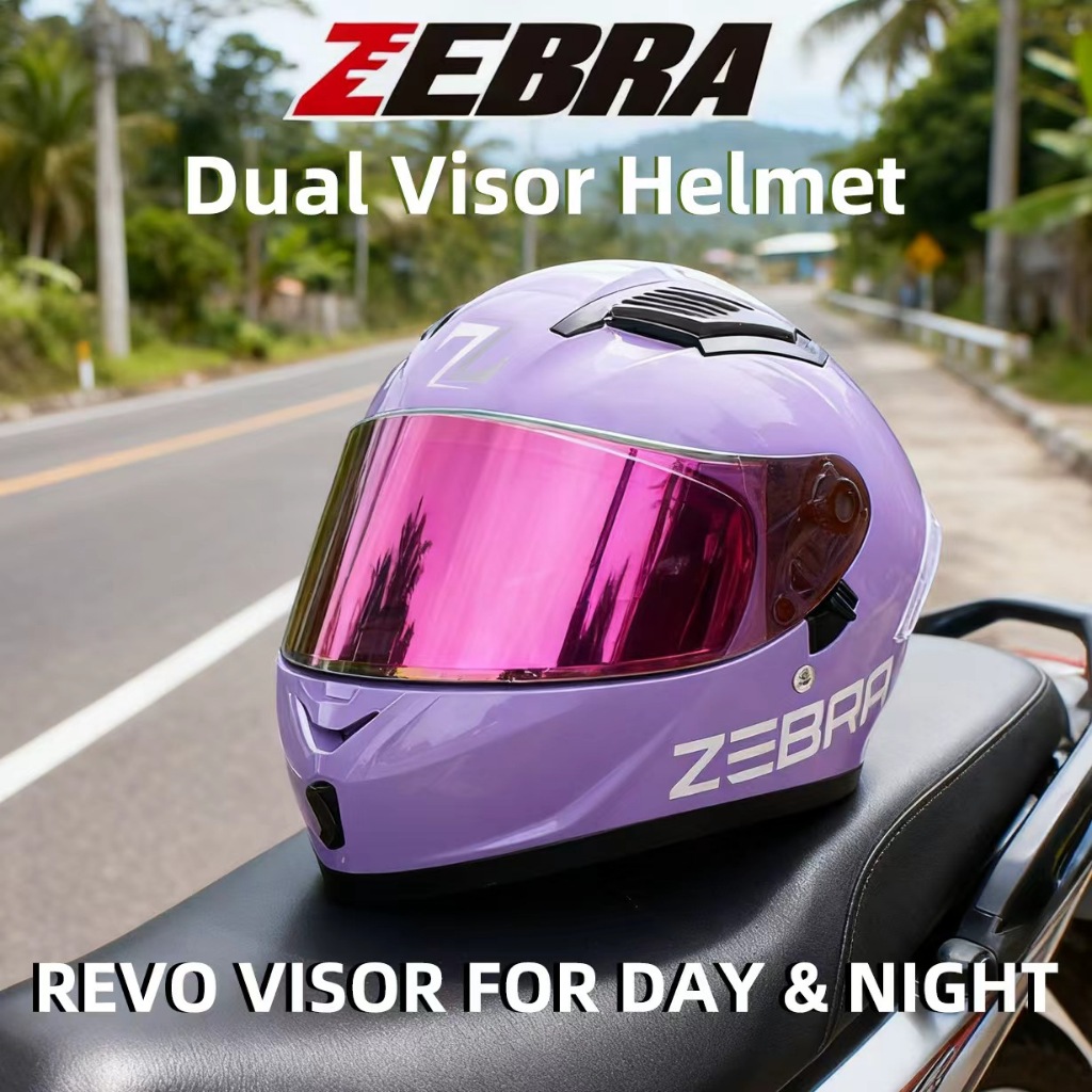 Zebra ALISTAIR Dual Visor Helmet Full Face for Motorcycle Men and Women ...