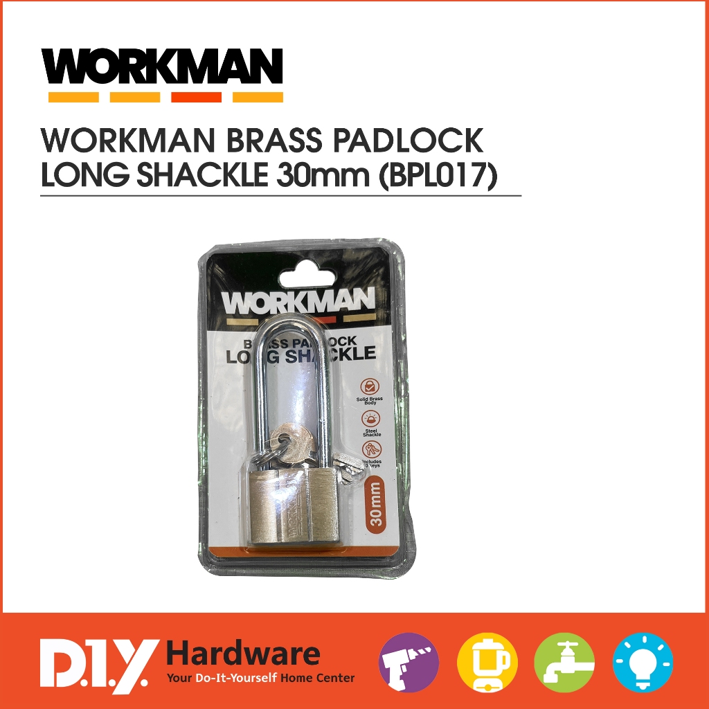 WORKMAN Brass Padlock Long Shackle 30mm - BPL017 | Shopee Philippines
