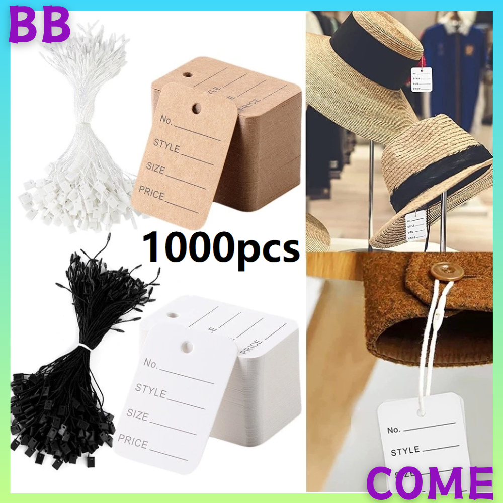 1000Pcs Price Tags And Hang Tag String blank Clothing Tags Store Tags ...
