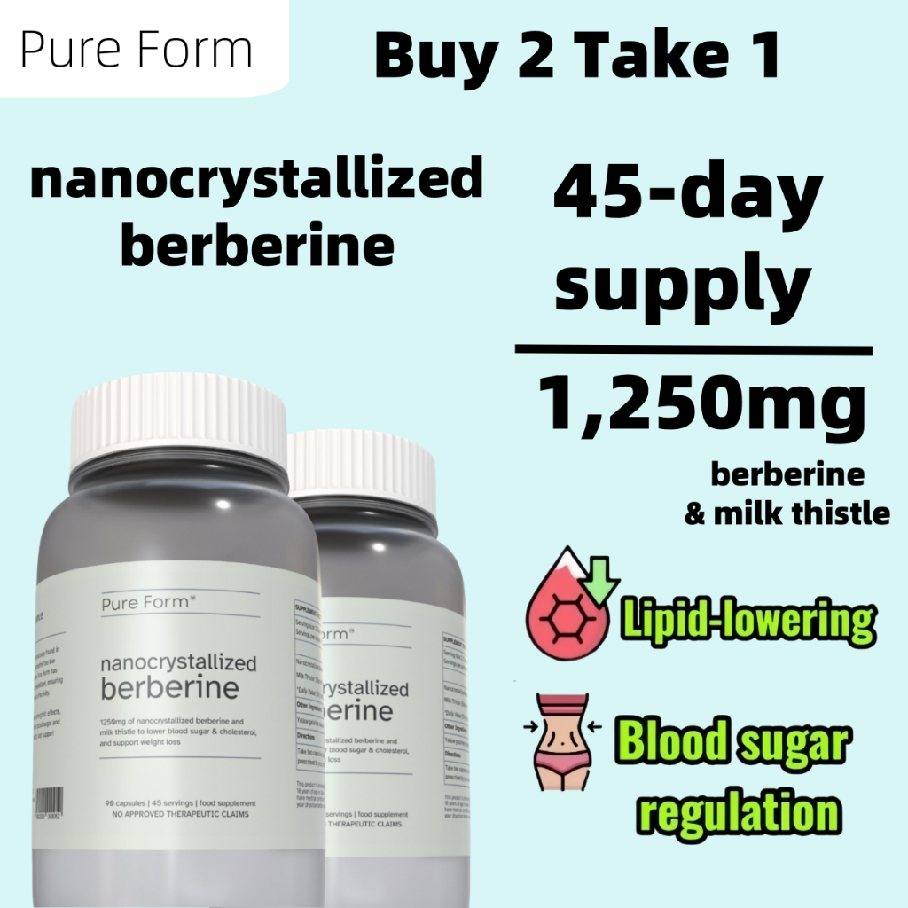 PURE FORM Nanocrystallized Berberine + Milk Thistle Supports Weight ...