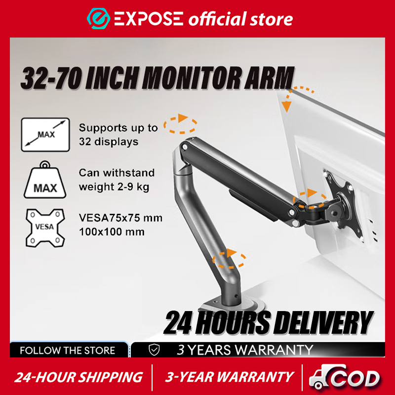 EXPOSE Monitor Arm Mount 720 Degree Rotation Pneumatic Device Support ...