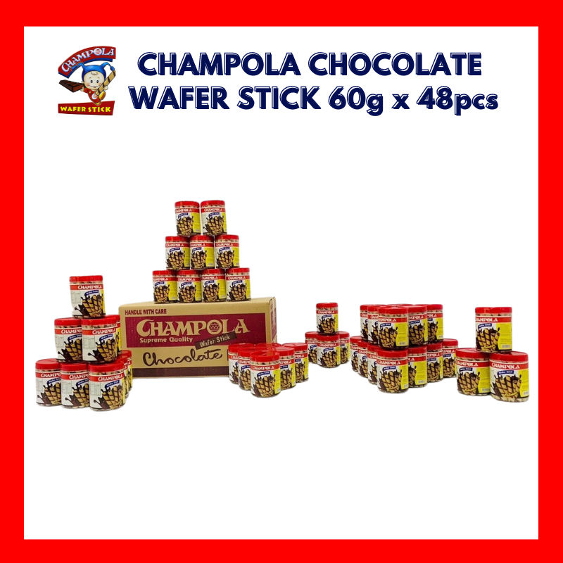 CHAMPOLA CHOCOLATE WAFER STICK 60g x 48pcs | Shopee Philippines