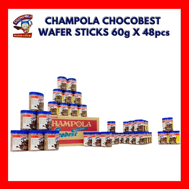 CHAMPOLA CHOCOBEST WAFER STICKS 60g X 48pcs | Shopee Philippines