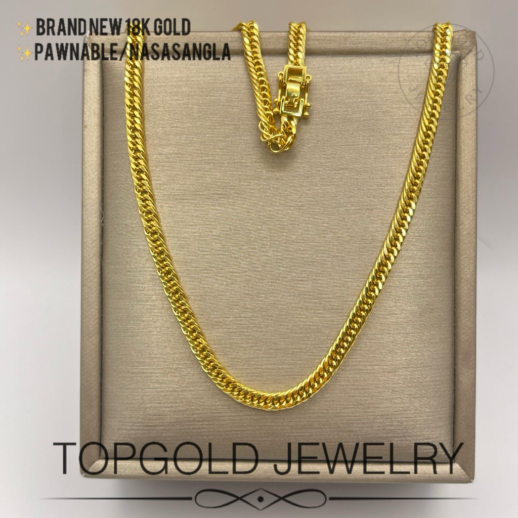 18K Saudi Gold Triple Lock Japan-style 18in 0469 | Shopee Philippines