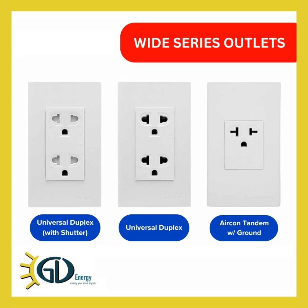Pana Wide Series Duplex Outlets and Aircon Tandem Outlet w/ground ...