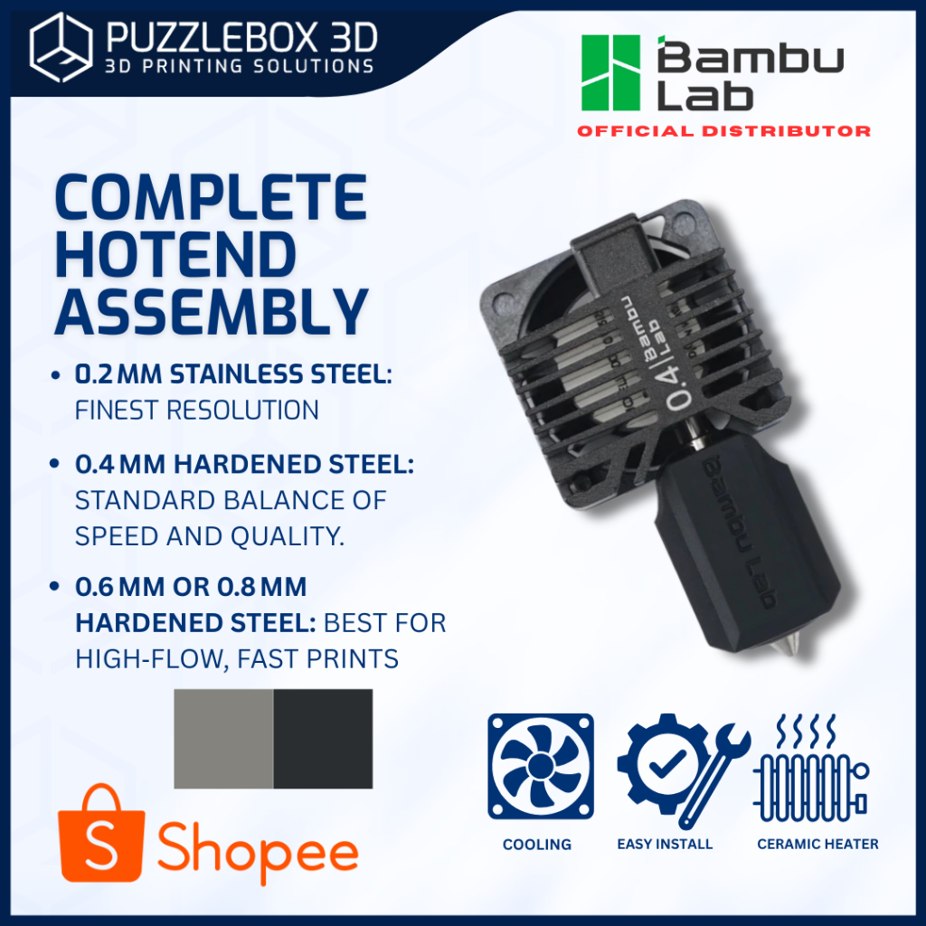Bambu Lab X1 Series Exclusive: Complete hotend assembly w/HARDENED ...