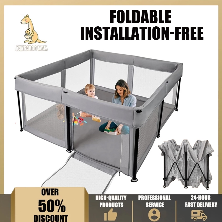 Playpen For Baby Free Installation Foldable With Mat Play Fence Baby ...