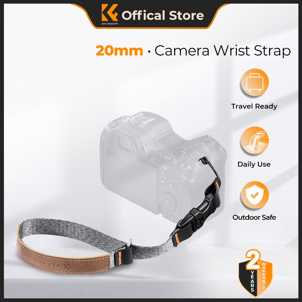 K&F CONCEPT Adjustable Camera Wrist Strap – 20mm Leather, UTX Carabiner ...