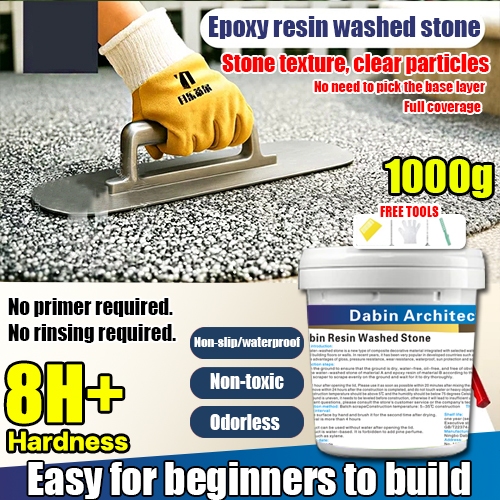 Resin washed stone Epoxy Colored Sand Paint Imitation Marble Floor ...