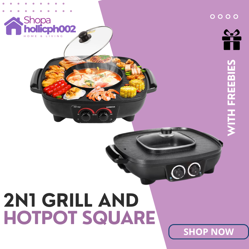 Multi-Function Electric Grill Hotpot Cooker 2-in-1 BBQ Pan with Steamer ...
