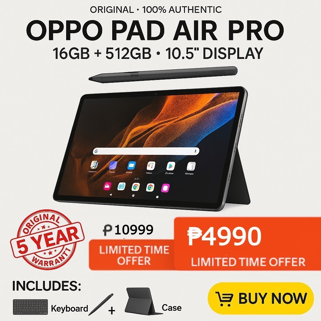 𝐎𝐏𝐏𝐎 Tab AIR Tablet 16GB RAM+512GB ROM 10.1 Inch Android Tablet With ...