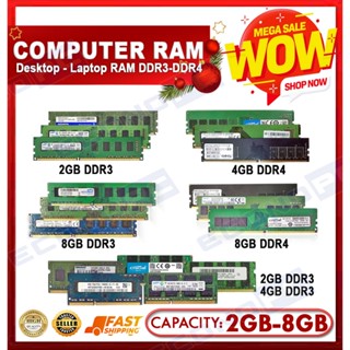 MEMORY FOR DESKTOP (ASSORTED BRAND) 4G/8G DDR3-DDR4 RAM 100% WORKING ...