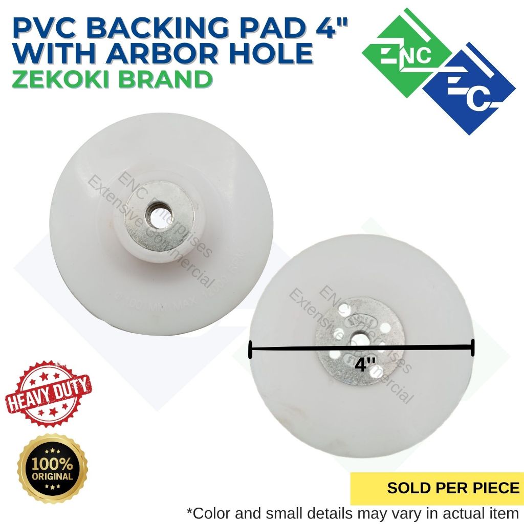PVC Backing Pad 4" (100mm) with Arbor Hole| Zekoki Brand | Heavy Duty ...
