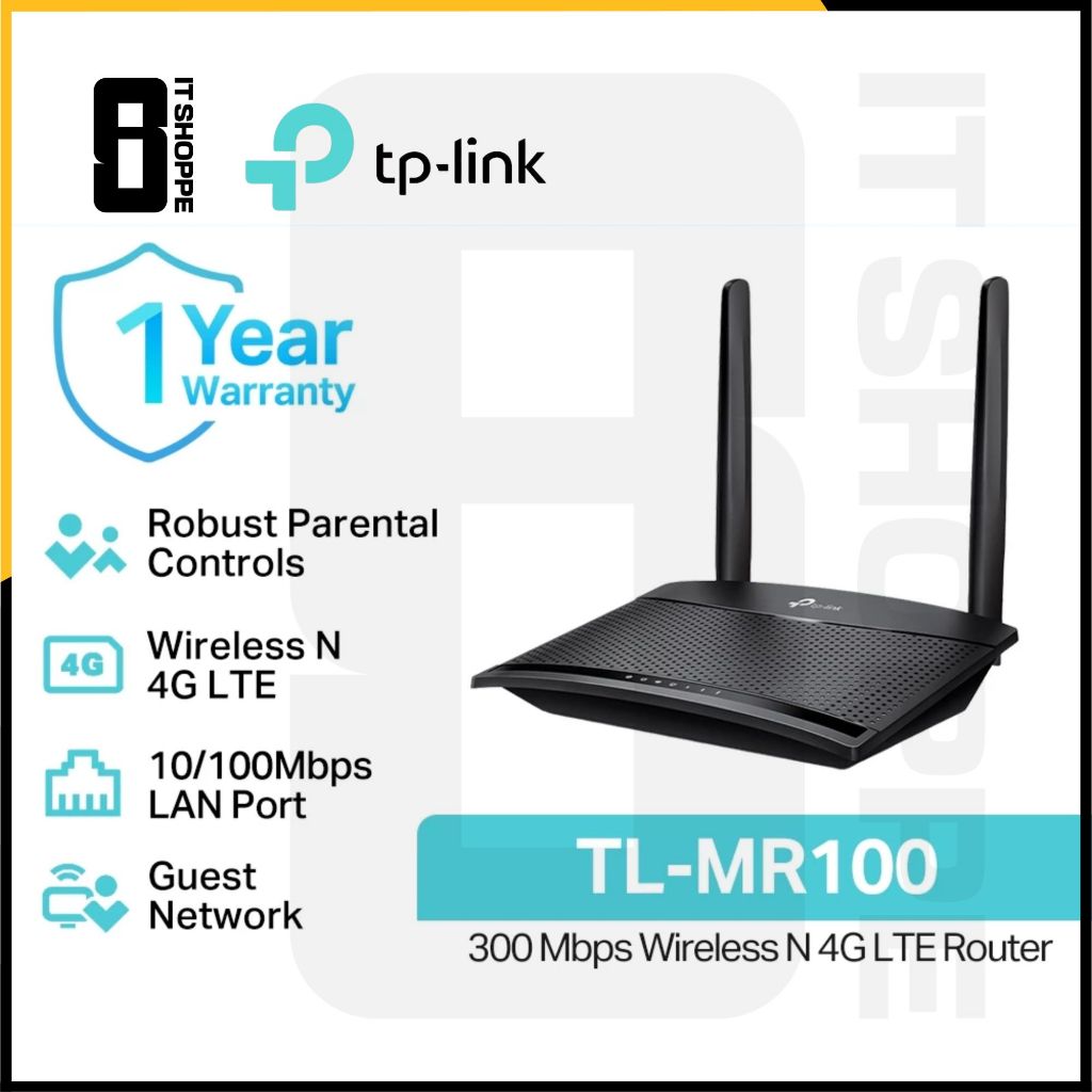 It Shoppe TP-Link Sim card Router TL-MR100 300Mbps Wireless N 4G LTE Open Line Travel WiFi ...