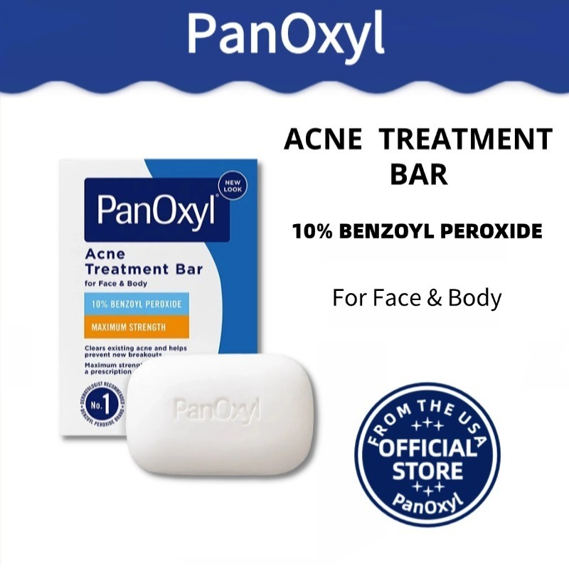 PanOxyl Benzoyl Peroxide Soap Acne Treatment Bar Soap with 10% For Face ...
