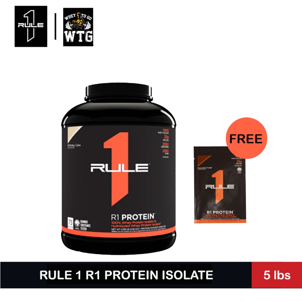 Rule 1 R1 Protein Isolate Powder 5 lbs or 10 lbs [ FREE Rule1 Sachet ...