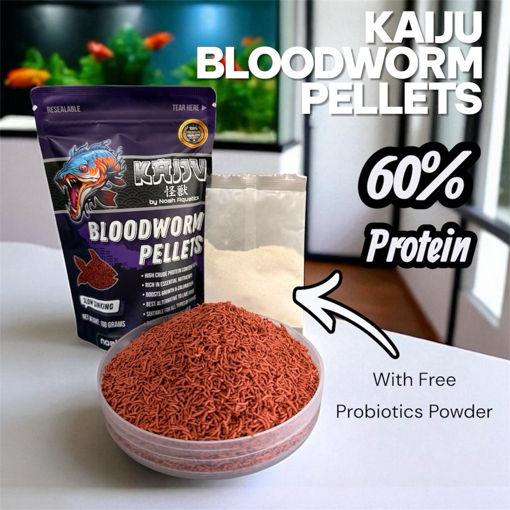KAIJU Bloodworm Pellets with Probiotics by Noah Aquatics 100g | Blood ...