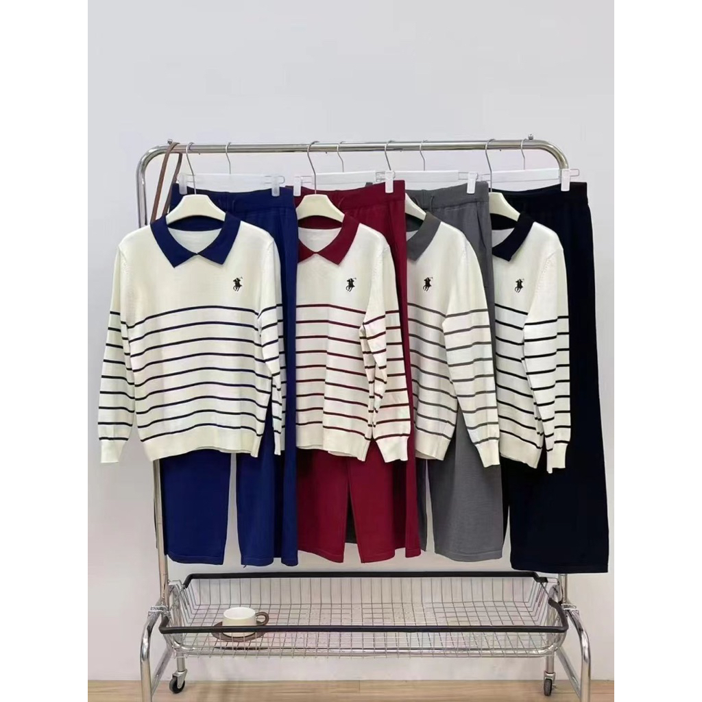 Only.Fashion Stripe Knitted Terno Pants #A2890 | Shopee Philippines