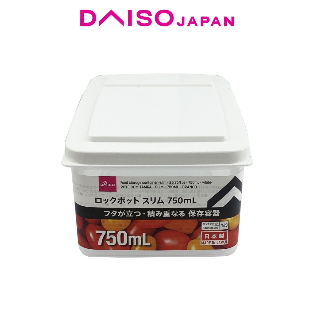 Daiso White Slim Food Storage Container (750mL) | Shopee Philippines