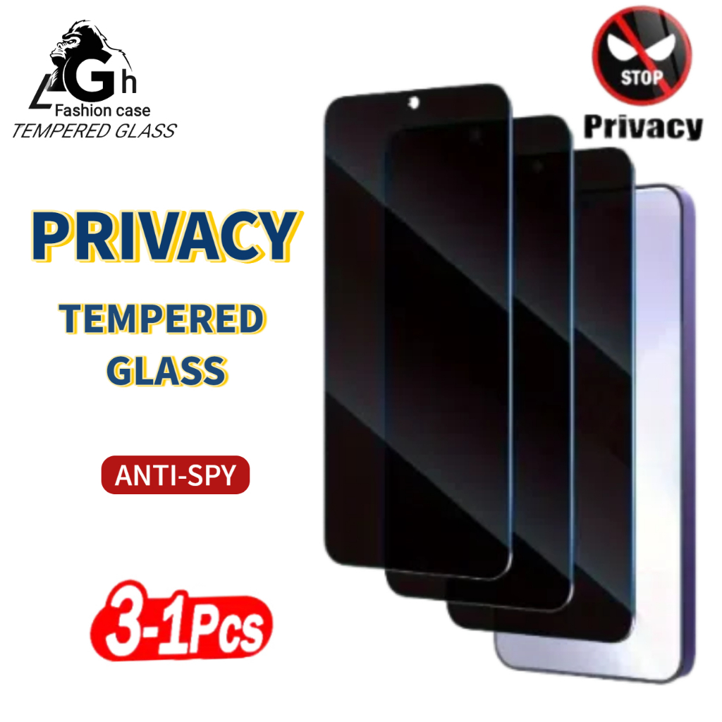 3Pcs Privacy Anti-Spy Tempered Glass for Redmi A5 A3 14C 13C 12C 15C 9A ...