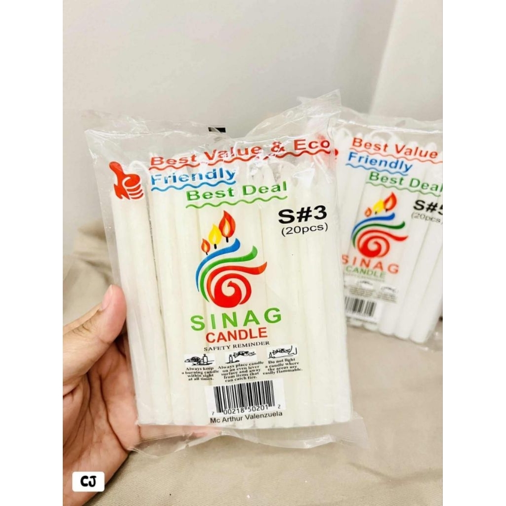 20 Pieces White SINAG Kandila Para sa Undas / Long-lasting Unscented ...